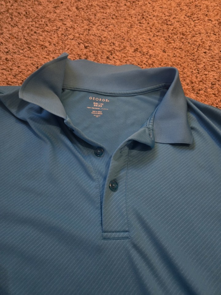 George Brand 2XL Blue 3 Button Polo Shirt (50-52) | eBay