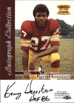 A9836- 1999 Sports Illustrated Autographs #12 Ken Houston Auto - NM-MT ...
