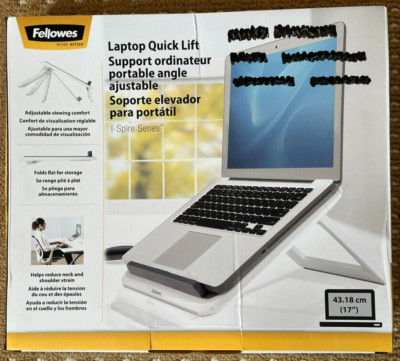NEW Fellowes Laptop Quick Lift White/Grey Fits 17" Laptop in VGC | eBay