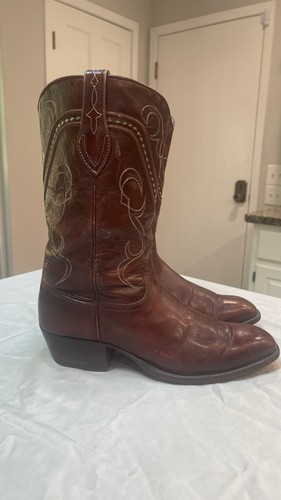 Dan Post Men Mignon Antique BROWN Leather WESTERN BOOTS 12D | eBay