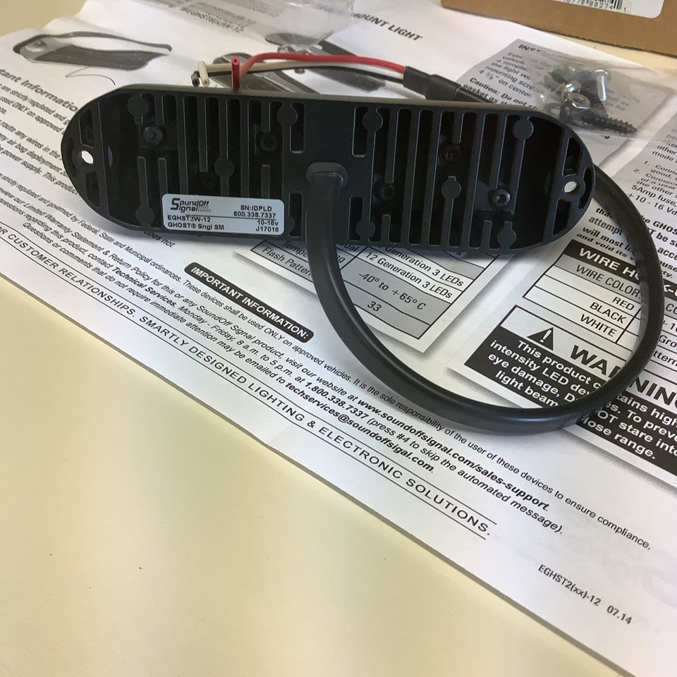 Soundoff Signa EGHST2W-12 GHOST Single Surface Mount Light Steady White ...