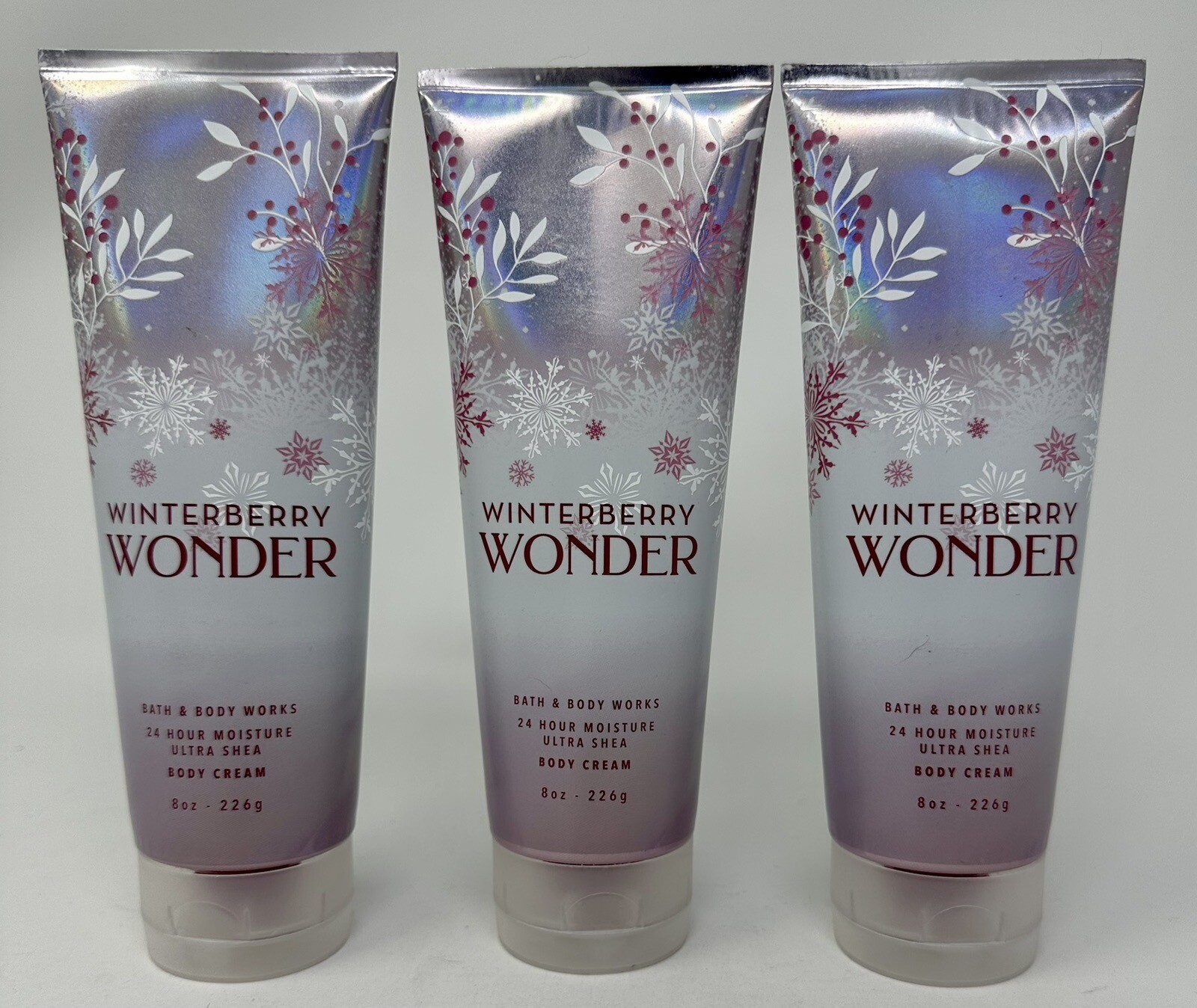 3 WINTERBERRY WONDER BATH & BODY WORKS ULTIMATE HYDRATION BODY CREAM 8 ...