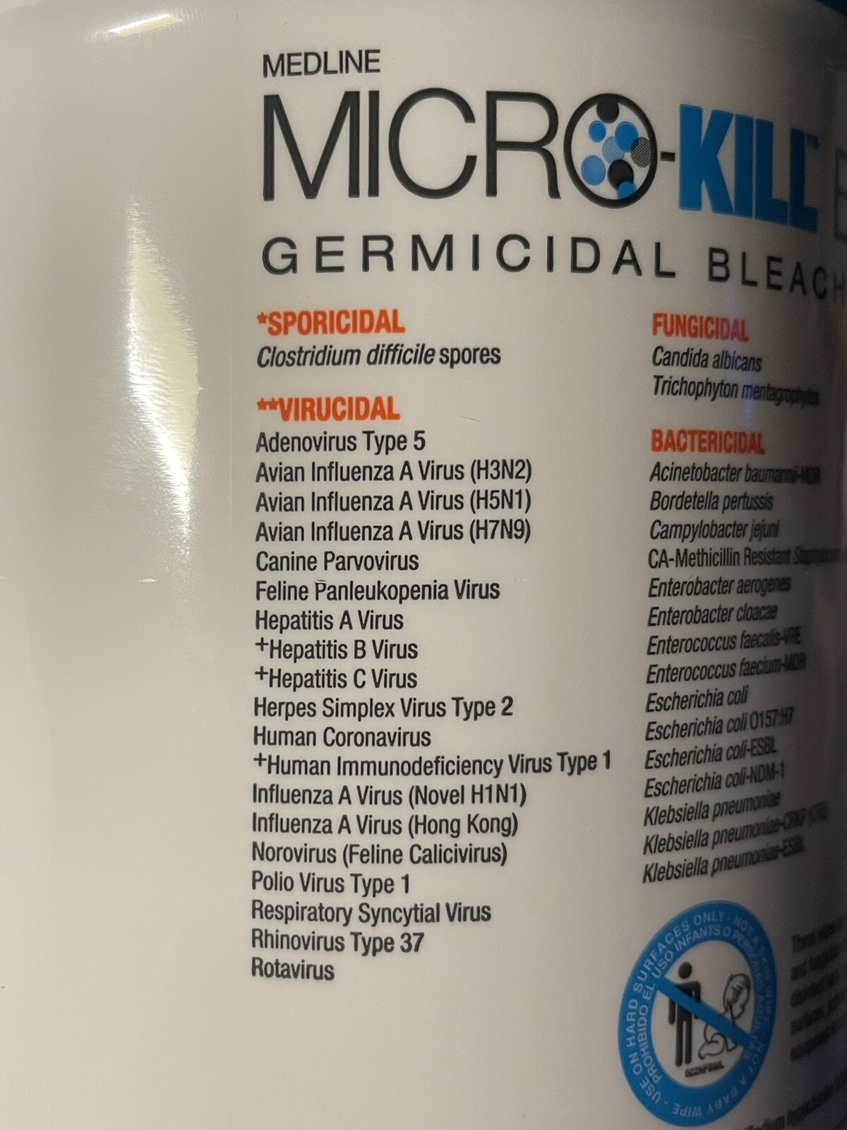 Medline Micro-Kill Bleach Germicidal Virucidal Bactericidal Fungicidal ...