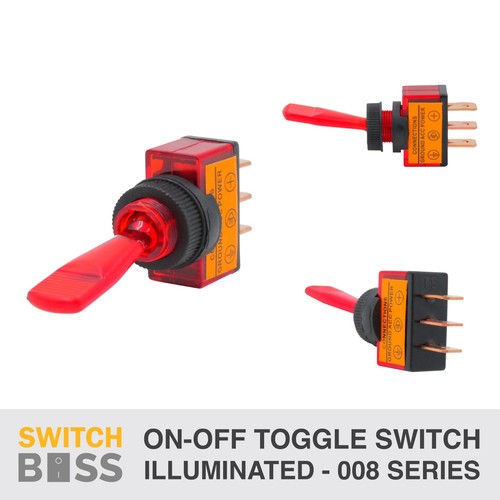 On-Off RED Toggle Switch Heavy Duty SPST 12V 12mm suit Car Marine Light ...