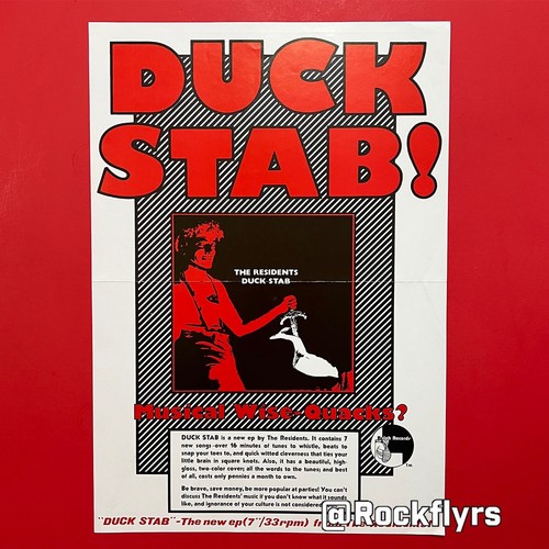 THE RESIDENTS DUCK STAB 1978 Original 18" x 12.5" Promo Poster. Fan ...