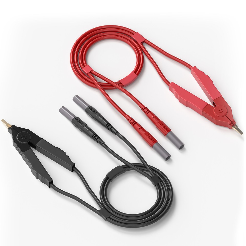 LCR Meter Test Leads Terminal Kelvin Clips Cable Wires to 4mm Safety ...