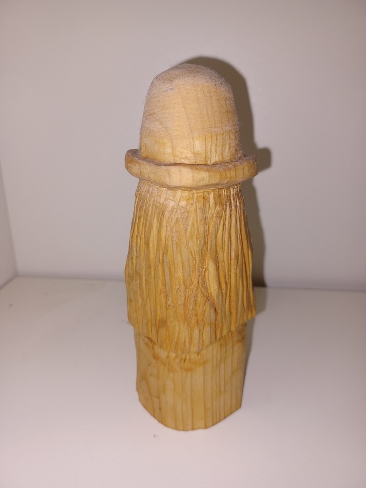 Hand carved rustic face decor from basswood design with derby hat ...