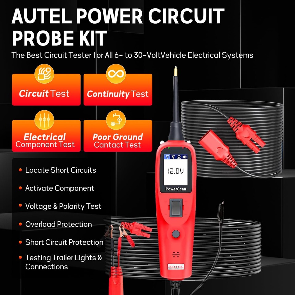 12V/24V Autel Power Scan PS100 Circuit Tester Electrical Diagnostic ...
