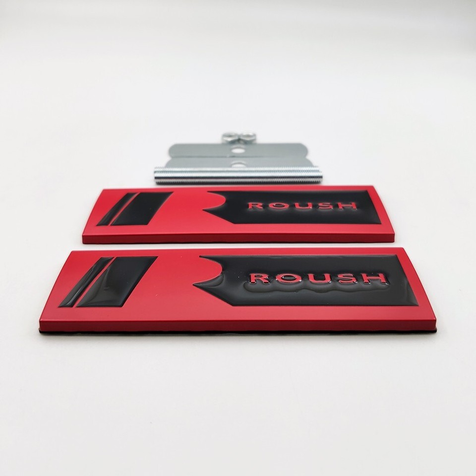 Red&Black Metal Roush Logo Front Grille Emblem + Car Bagde Sport ...
