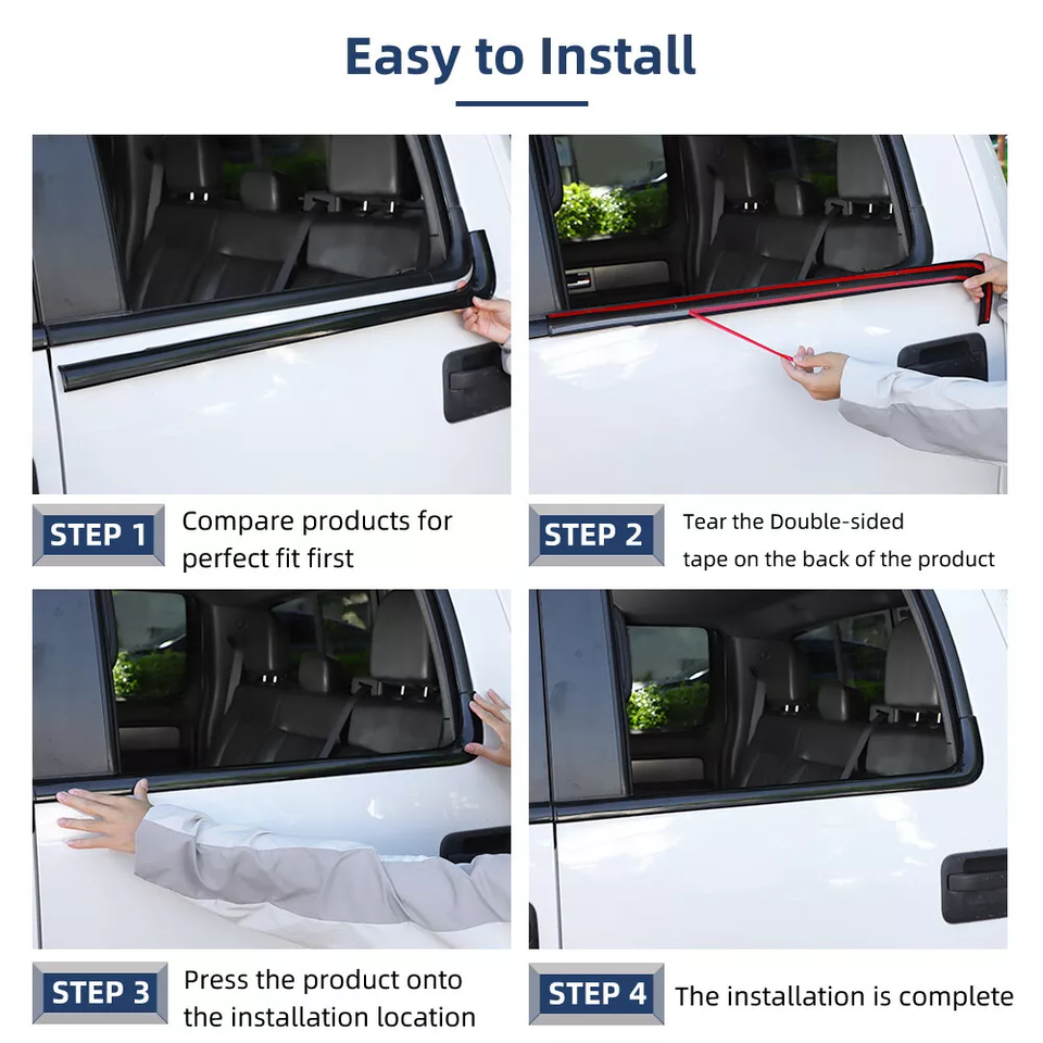 ⭕4Pcs Window Moulding Trim Weatherstrip Window Seal for Ford F150 ...