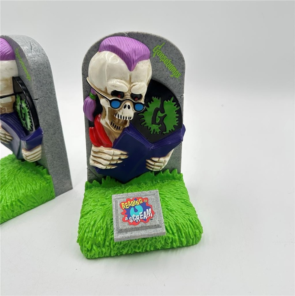 Goosebumps Vintage 1996 Curly the Skeleton Book Ends 7" | eBay