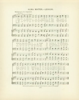 LEHIGH UNIVERSITY Antique Song Sheet c1906 "Alma Mater" - Original | eBay