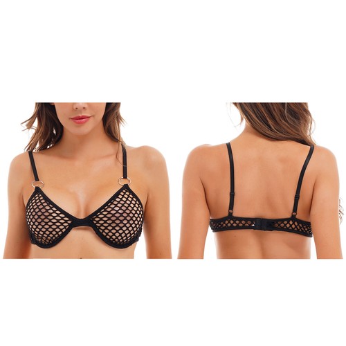 Women Sexy Hollow Out Netted Lingeries Crop Top Hollow Out Nipples Bra Tops | eBay