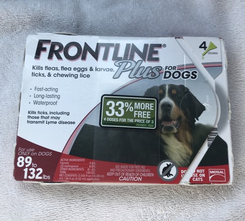 FRONTLINE Plus for Dogs 89-132 lbs 4 Doses 350604000303| eBay