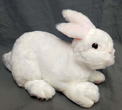 Kids of America Plush White Pink Bunny Rabbit Loafing Lying Stuffed ...