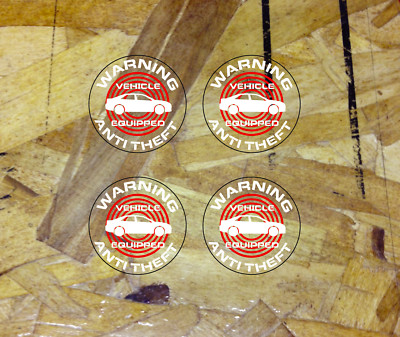 4 Car Anti Theft Decals Outside Glass Security System Window Stickers ...