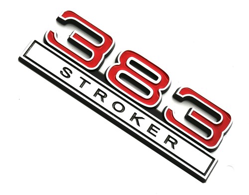 1pc 383 Stroker 6.3L Engine Emblems Badge 3D Decals Chrome Red | eBay