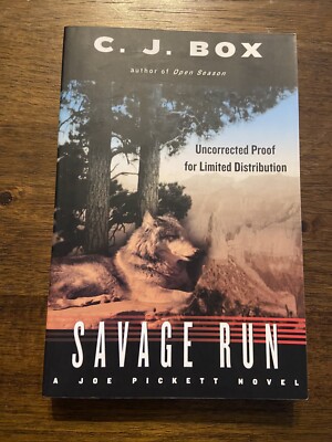 SIGNED Savage Run By C. J. Box 1st Printing Edition 2002 Uncorrected ...