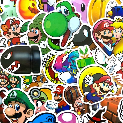 5-50 pcs Super Mario Stickers, Yoshi Luigi Mario Bros Gamer Phone ...