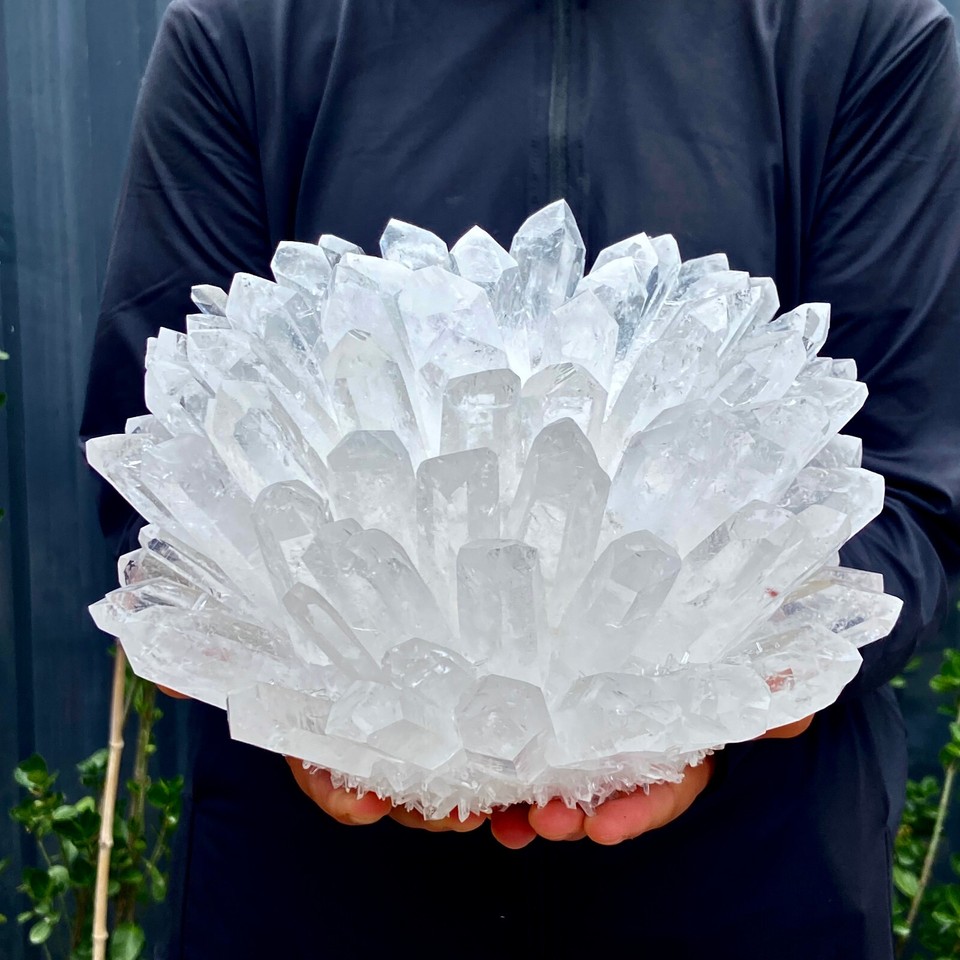 14.4LB Natural White Clear Quartz Crystal Cluster Rock Stone Specimens ...