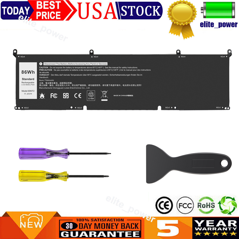 69KF2 8FCTC 86Wh Battery for Dell Alienware M15 M17 Vostro 15 7510 XPS ...