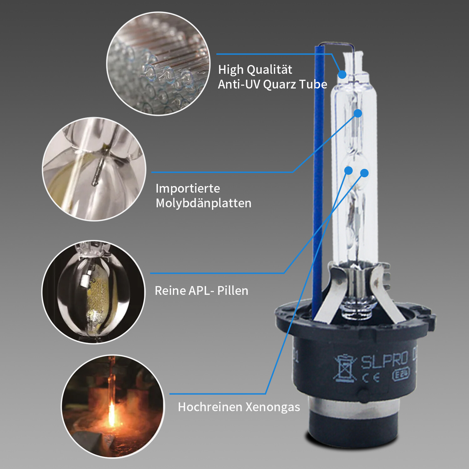 Xenon Brenner 2x D2S Scheinwerfer Lampe 35W 8000K BLACK EDITION für ...