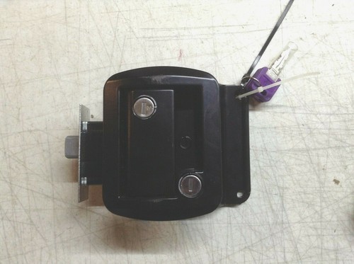 GLOBAL LINK RV TRAVEL TRAILER LOCK BLACK DEADBOLT TWO LOCKS/KEYS ...