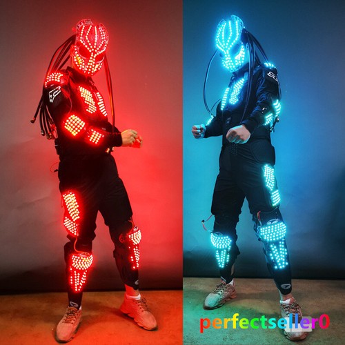 Night Light Predator LED RGB Robots DJ Party Show Glow Armor Costume W ...