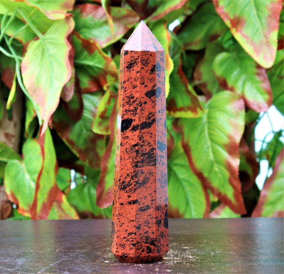 Large 220MM Red Mahogany Obsidian Jasper 8 Faceted Healing Power ...