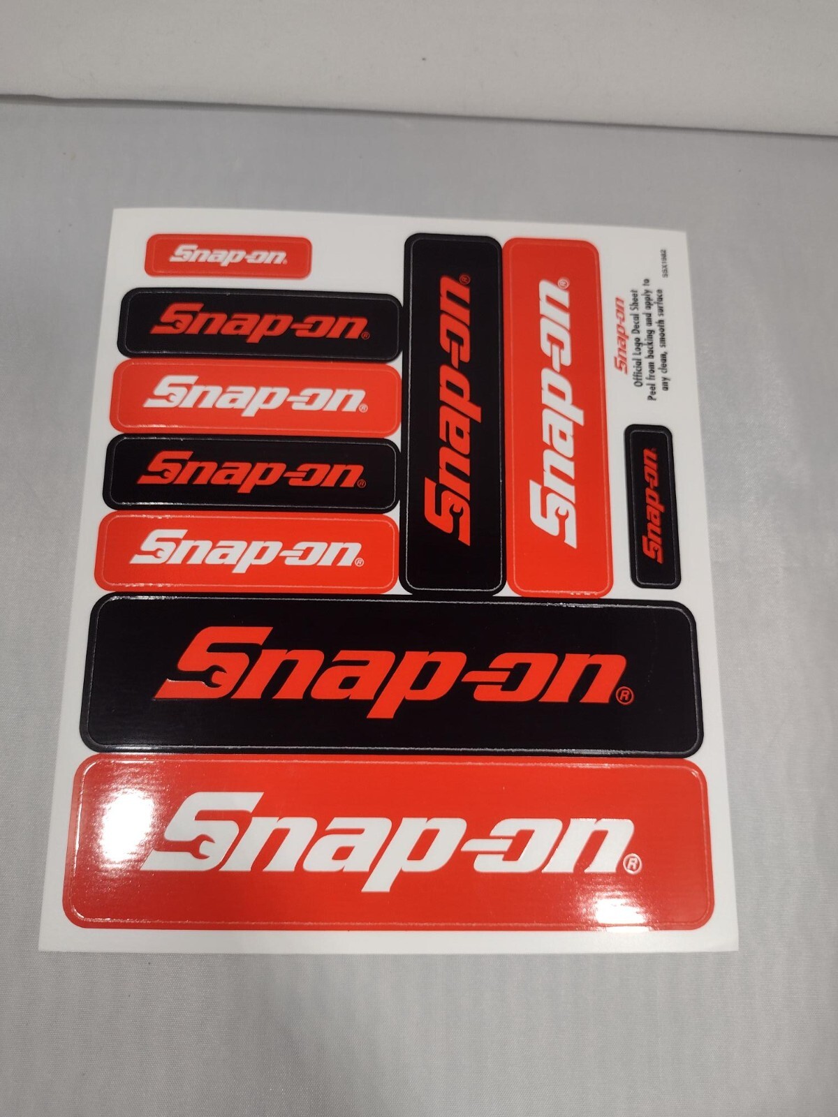 Genuine Snap-on Tools Logo Decal Sticker Sheet wth 10 Various Size ...