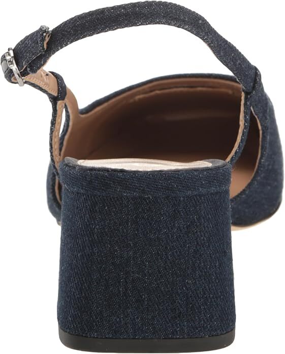 Sam Edelman Tarra Hudson Navy/Black Almond Toe Block Heel Slingback ...