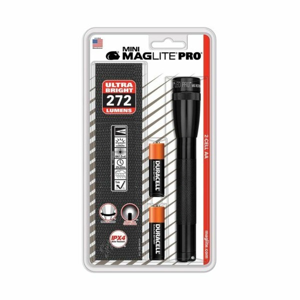 Mag-Lite Mini PRO LED 2-Cell AA Flashlight with Holster Black - SP2P01H ...