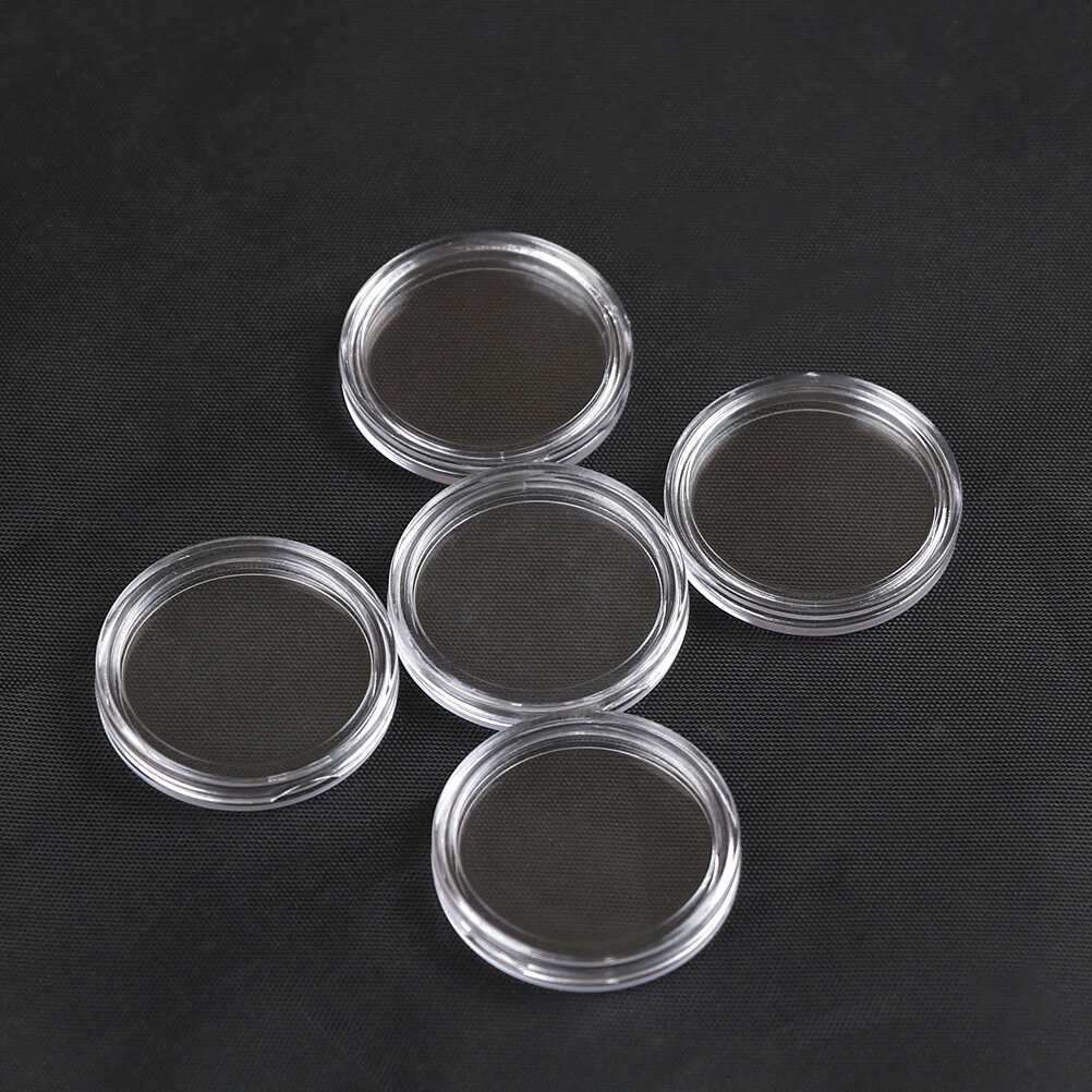 10Pcs 25mm Applied Clear Round Cases Coin Storage Boxes Capsules Holder ...