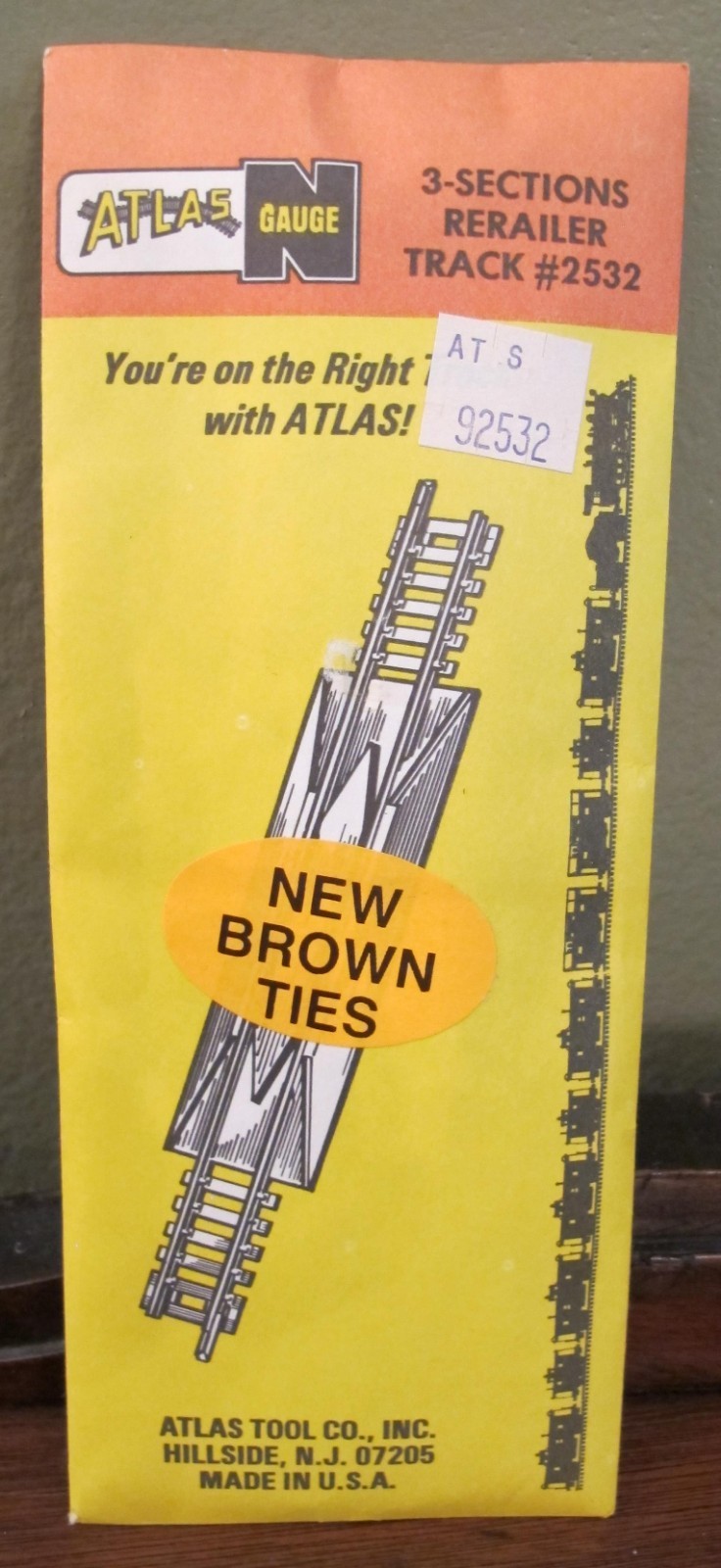 NOS Atlas N Scale Rerailer Track Brown Ties (3 pieces) #2532 | eBay