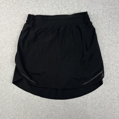Lululemon Skort Womens 6 Black Running Pace Rival Lined Zip Pocket Athletic | eBay