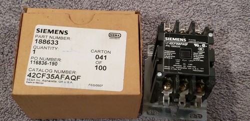 New Open Box SIEMENS 42CF35AFAQF 120V p/n 188633 Definite Purpose ...