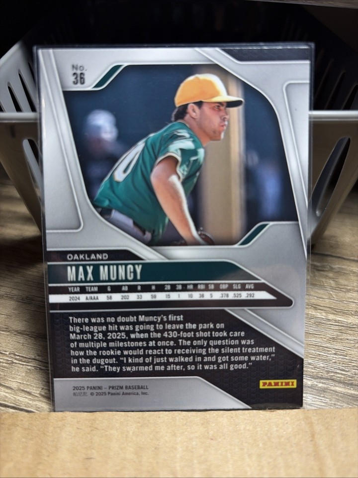 Max Muncy 2025 Panini Prizm Rookie RC Card #36 Oakland A's Athletics | eBay