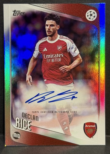 2025-26 Topps UEFA Club Competitions Arsenal Declan Rice Auto Rainbow ...