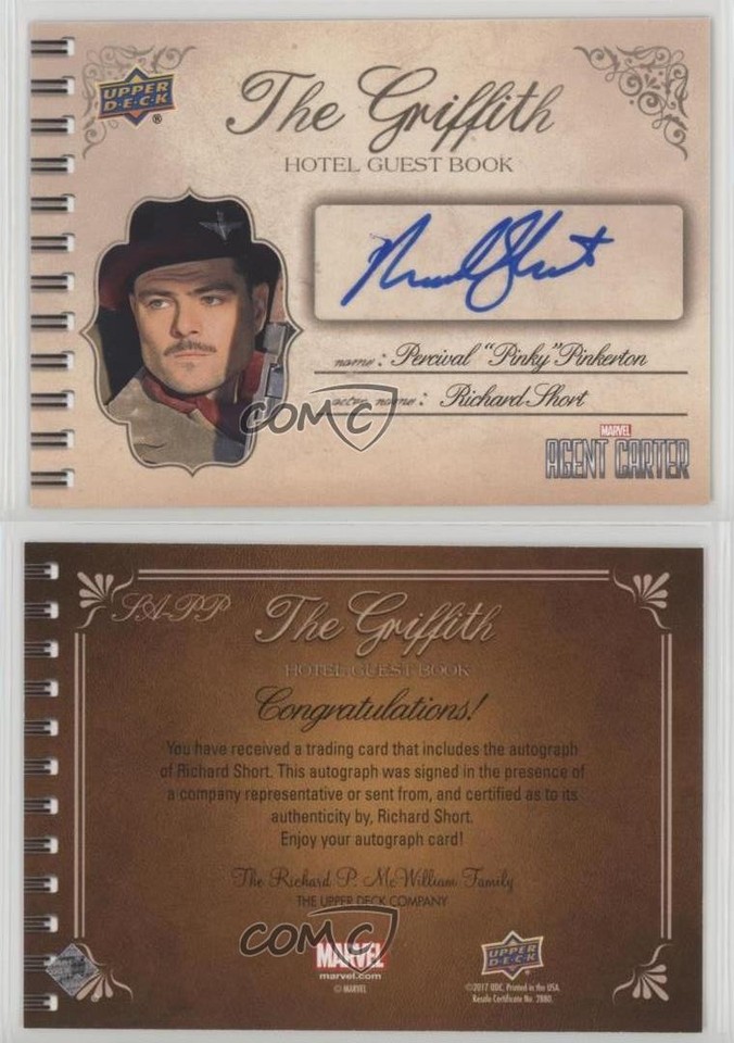 2018 Marvel Agent Carter Griffith Hotel Guest Book Autos Richard Short ...