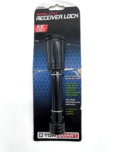 TowSmart 7278 5/8 in. Barrel Style Receiver Lock with 2 keys, Black ...
