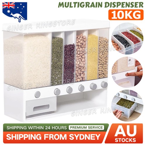 10KG Grain Case Cereal Dispenser Storage Box Kitchen Food Rice ...
