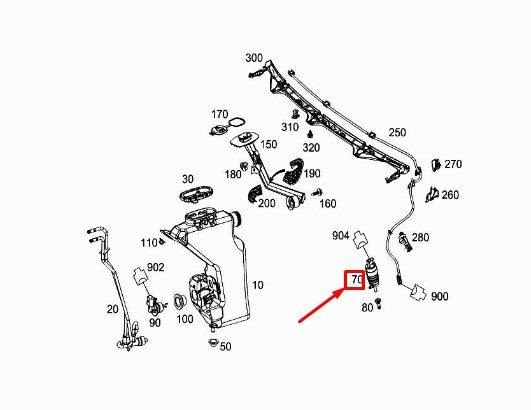 Mercedes-Benz C-class W205 Windscreen Washer Tank Pump A0998660121 2016 ...