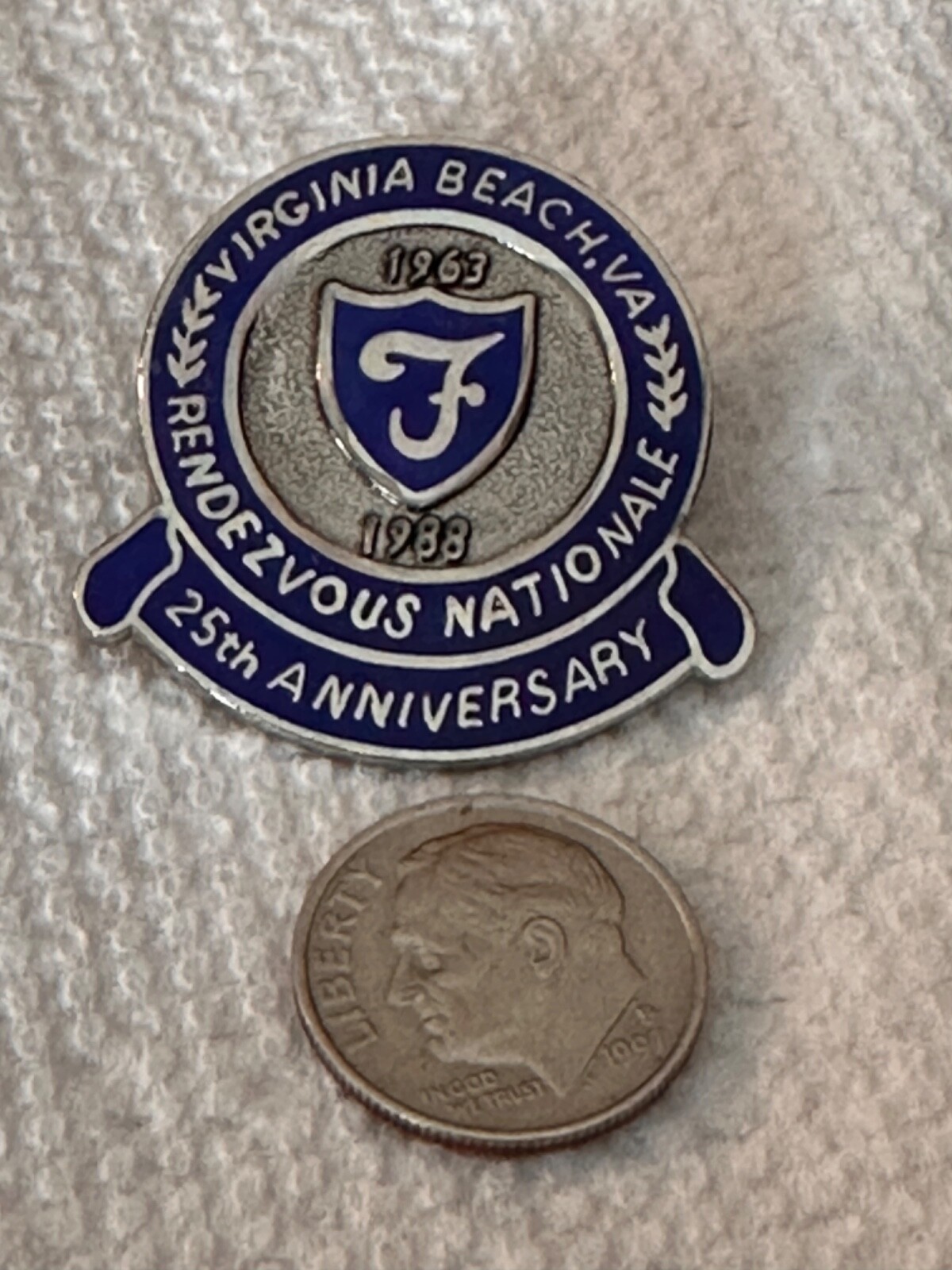 25th Anniversary Rendezvous Nationale 1988 Virginia Beach, VA Lapel Pin ...