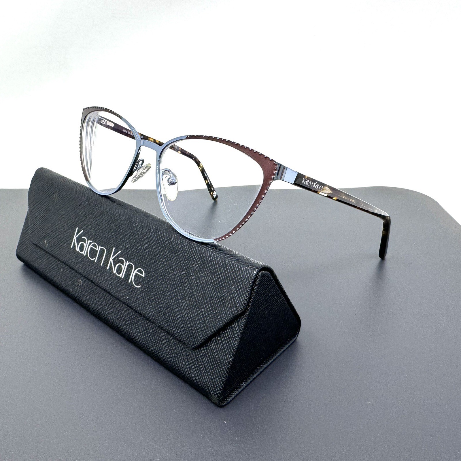 KAREN KANE Eyeglasses Filaree Blue Frames Cat Eye 52 [] 16 135 Flex ...