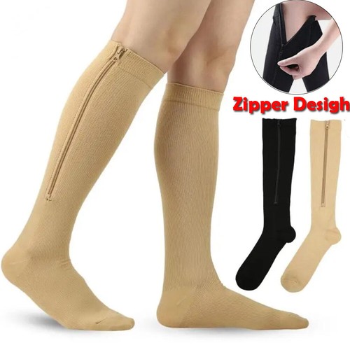 1 Pairs Zipper Compression Socks Men Women Stockings Support Graduated ...