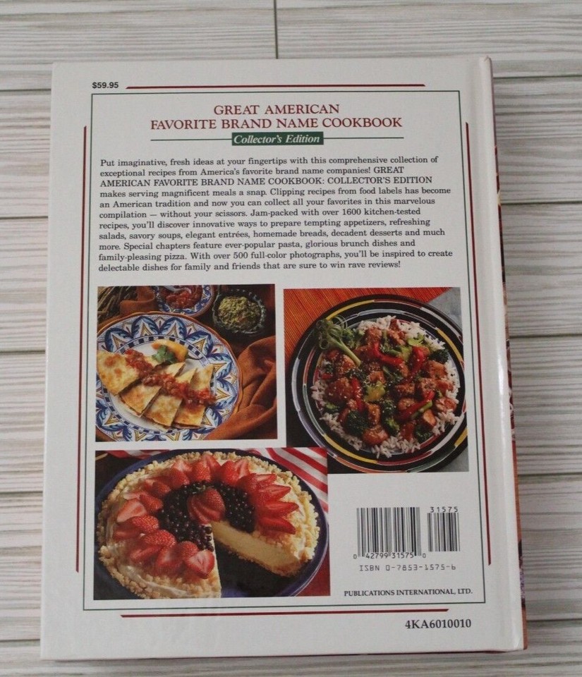 1993 GREAT AMERICAN FAVORITE BRAND NAME COOKBOOK Collector's Edition ...