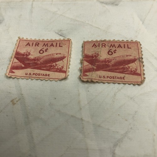 2- RED AIR MAIL 6 CENT STAMPS Rare | eBay