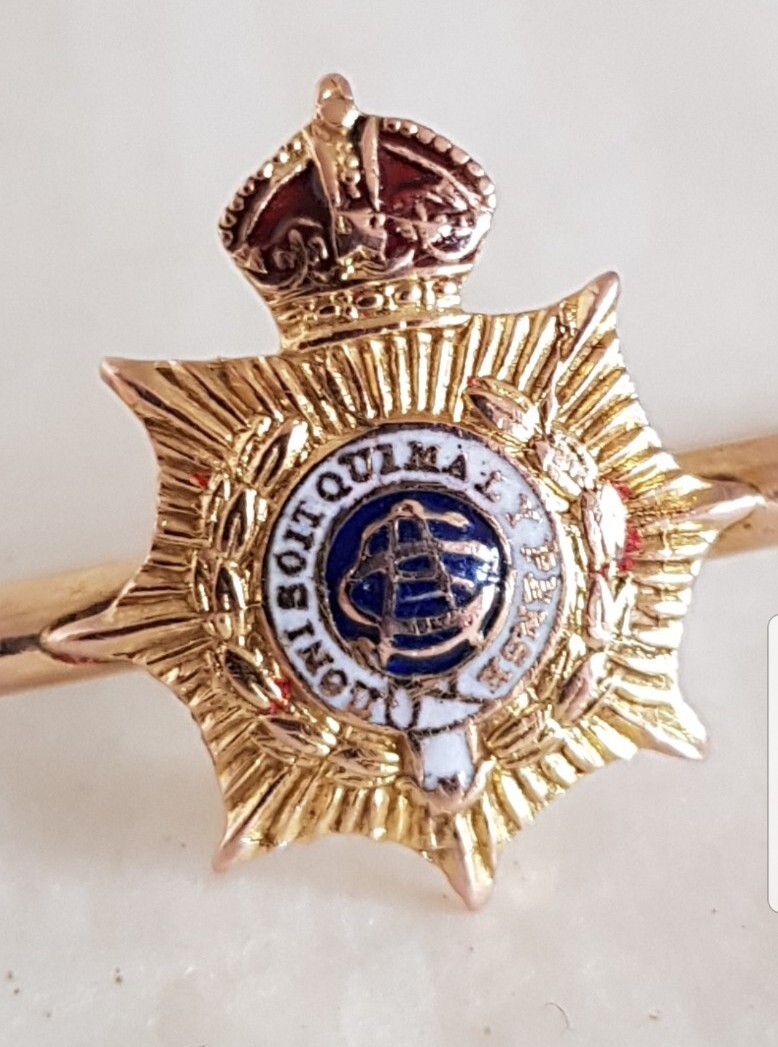 Antique 9ct Yellow gold bar brooch. "The Army Service Corps. " | eBay UK