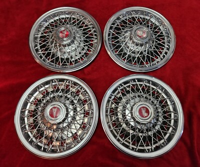 Pontiac 15" Spoke Hubcaps Wire Wheel Covers 1979 1980 1981 1982 1983 ...