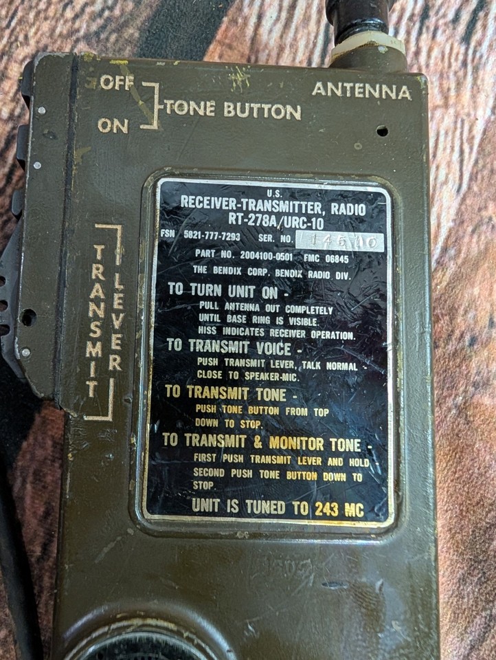 US Vietnam Era Survival RECEIVER-TRANSMITTER RADIO RT-278A/URC-10 #2 | eBay
